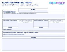Writing Frames to help you Practice Writing in All Subject Areas