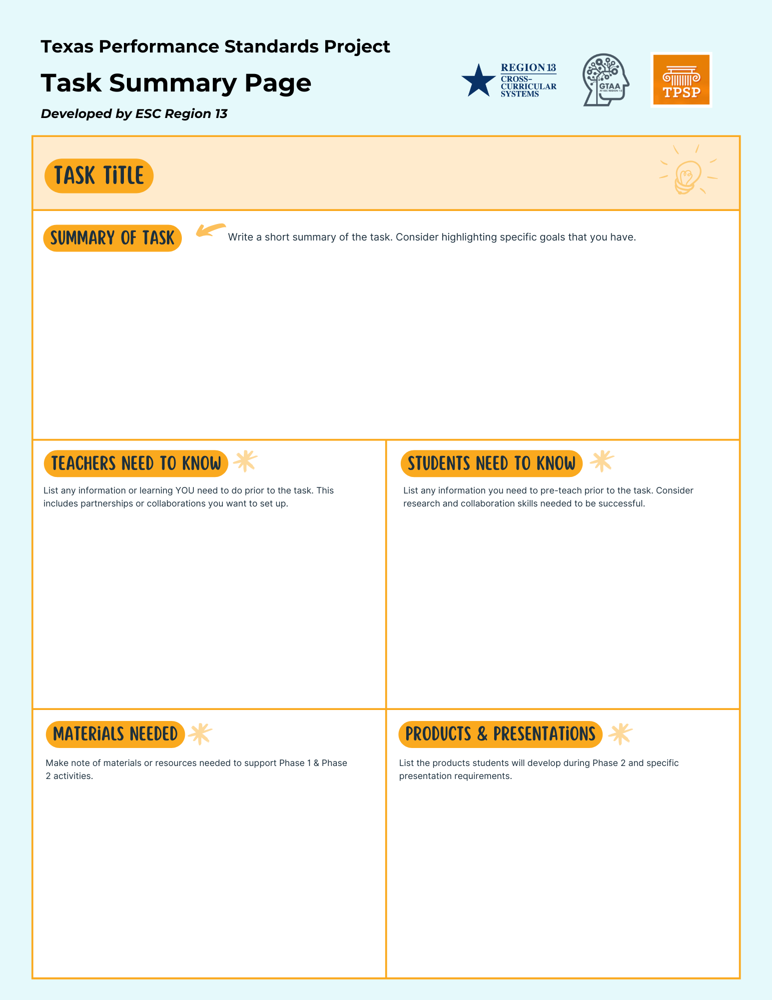 Free Standards-based Tasks to Explore in TPSP • Region 13's Blog